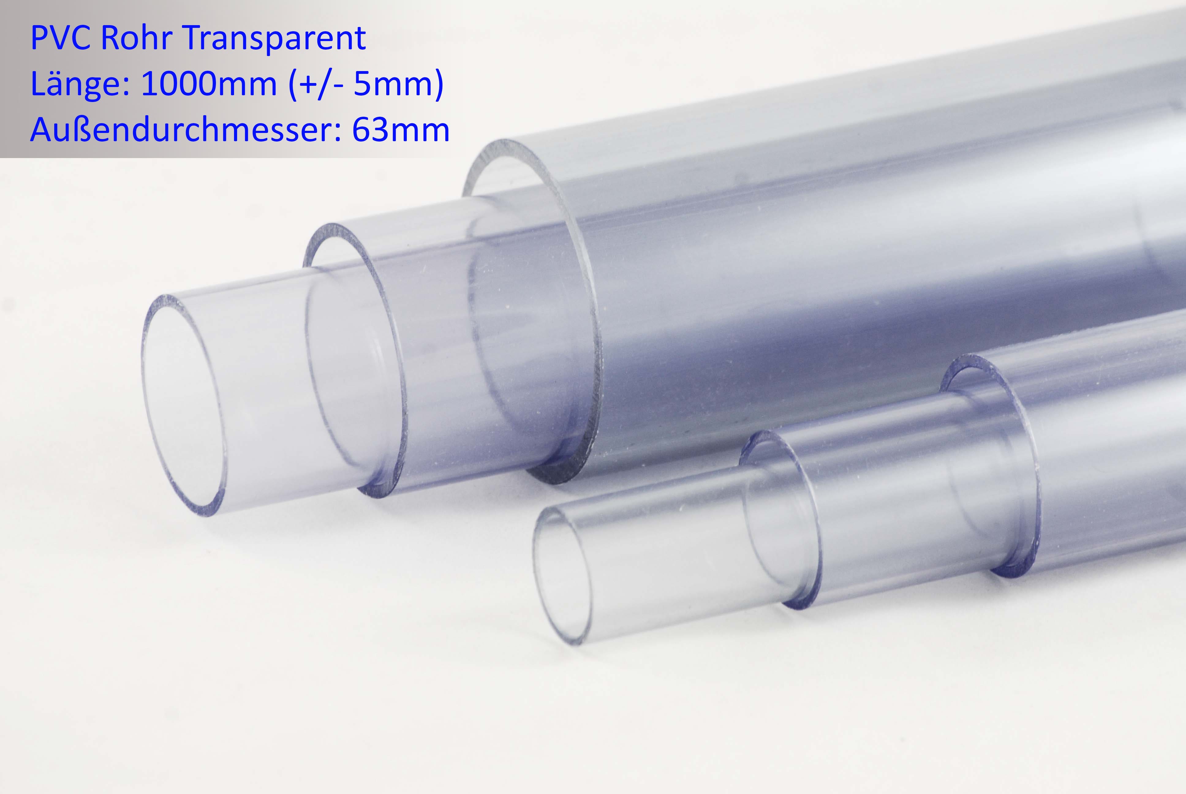 GWT Versandhandel - PVC pipe transparent 63mm diameter 1m length